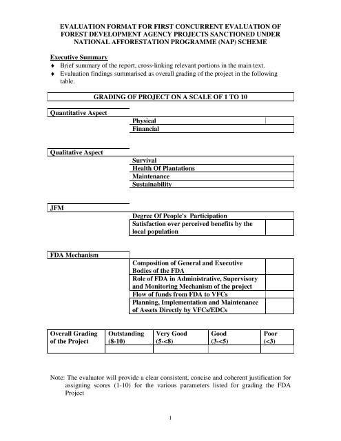 Format for First Concurrent Evaluation of Forest Development ...