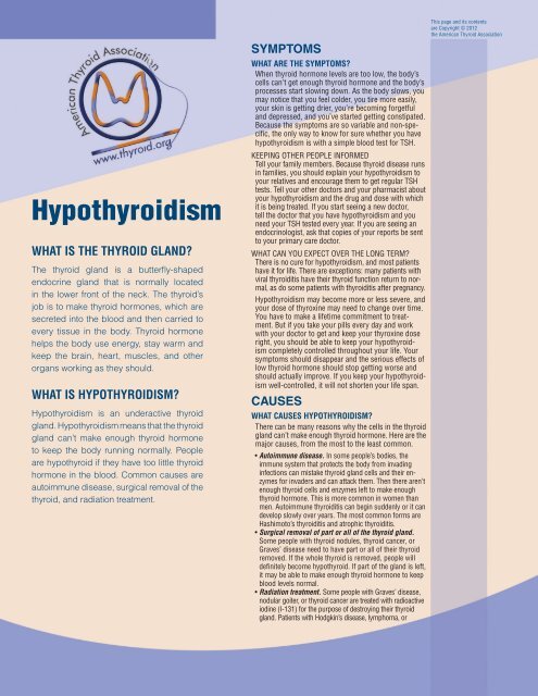 Hypothyroidism - American Thyroid Association