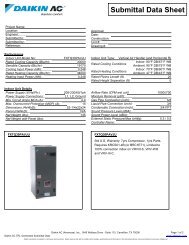 Submittal Data Sheet - Daikin AC