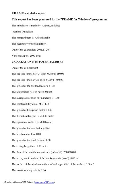 pdf-file - FRAME Fire Risk Assessment Method for Engineering