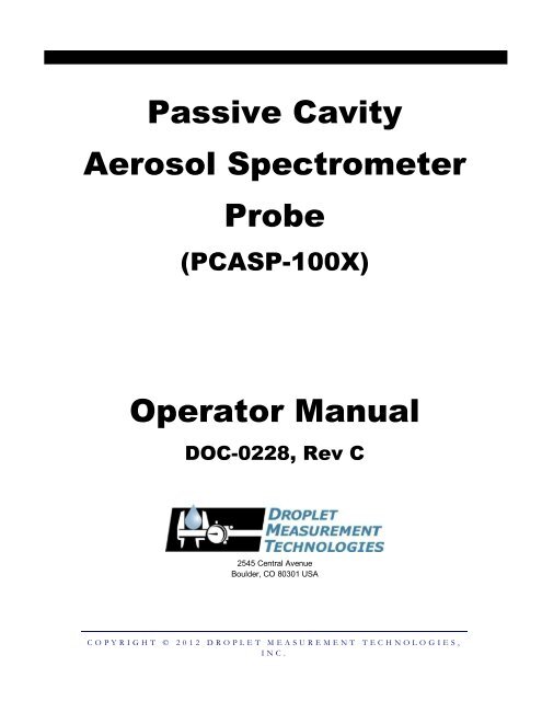 pcasp-100x - Droplet Measurement Technologies