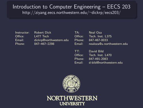Introduction to Computer Engineering â EECS 203