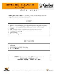 d a t a s h e e t CEE-BEE CLEANER J-84AL - McGean