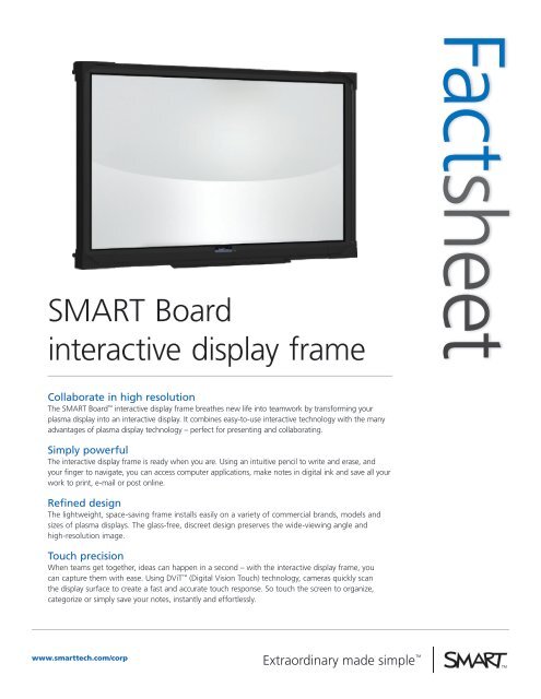 SMART Board interactive display frame - The Chariot Group, Inc