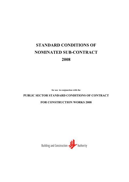 standard conditions of nominated sub-contract 2008 - Building ...