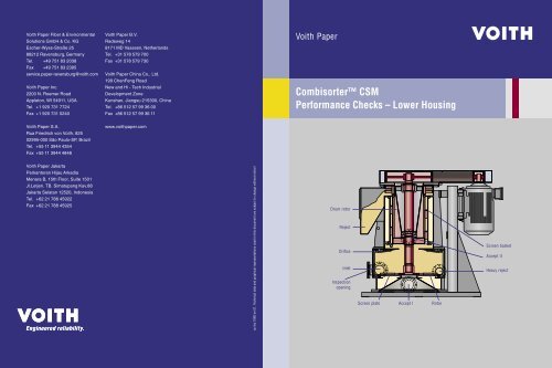 Combisorter™ CSM Performance Checks – Lower Housing - Voith
