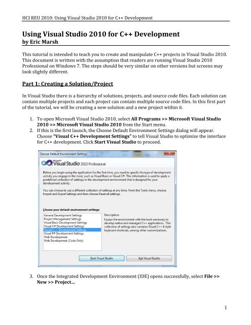 Visual Studio 2010 Tutorial