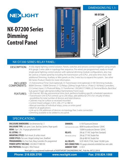 NX-D7200 Series Dimming Control Panel - NexLight