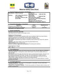 Material Safety Data Sheet (MSDS) - WD-40