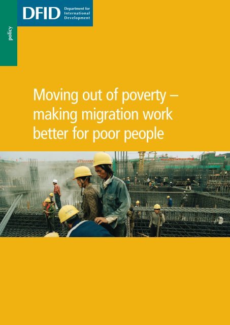 Moving out of poverty â making migration work better for poor people