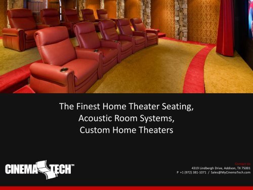 The Finest Home Theater Seating, Acoustic Room ... - CinemaTech