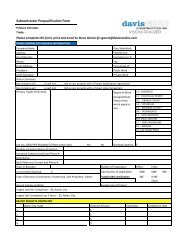 Subcontractor Prequalification Form - Davis Reed Construction