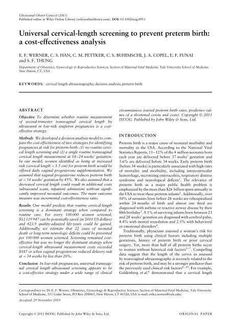 Universal cervical-length screening to prevent preterm birth