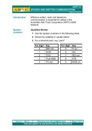 INDICATORS AND SIGNS Purpose To describe the types of ... - ARTC