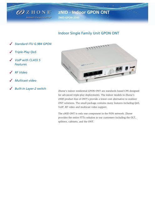 Download ZNID-GPON-2543 Datasheet