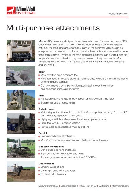 MineWolf Systems Multi-purpose Attachments