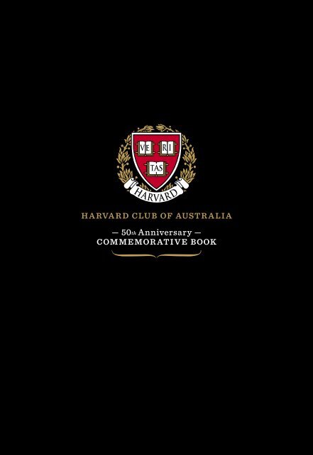 Anniverary Book - Harvard Club of Australia