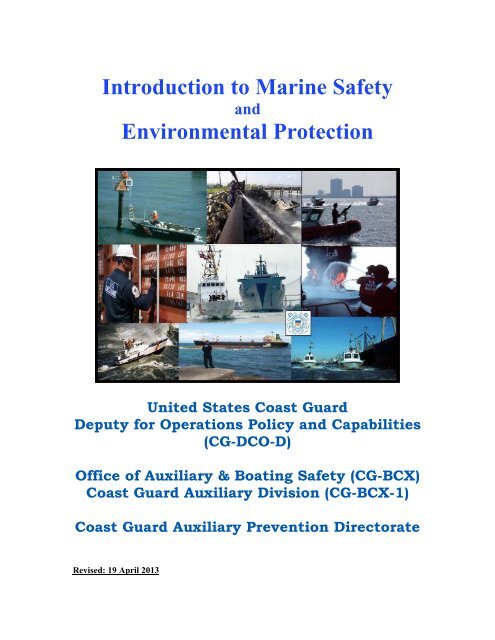 Introduction to Marine Safety - the Prevention Web Site - U.S. Coast ...