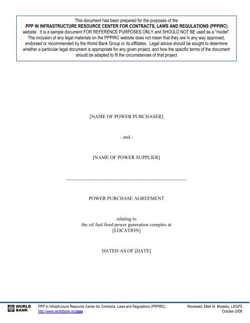 power purchase agreement ppa with annotations