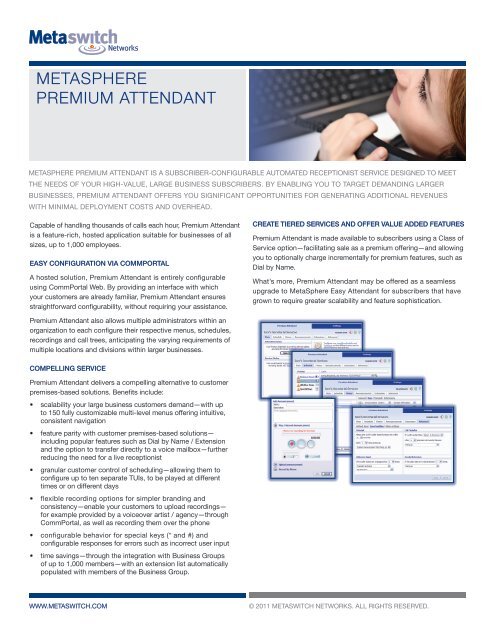 METASPHERE PREMIUM ATTENDANT - Metaswitch