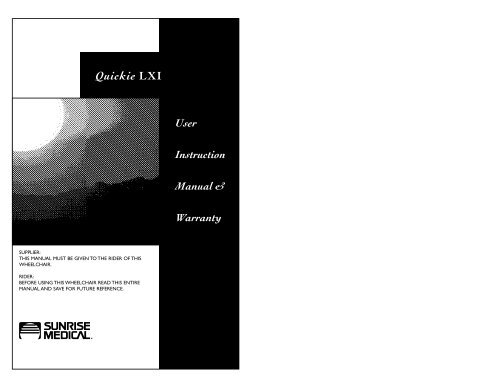 Quickie Lx, Lxi User's Manual