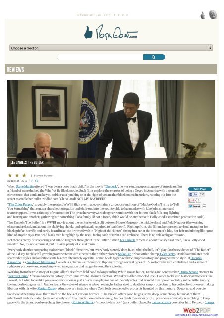 Lee Daniels' The Butler Movie Review (2013) | Roger Ebert - Ensign