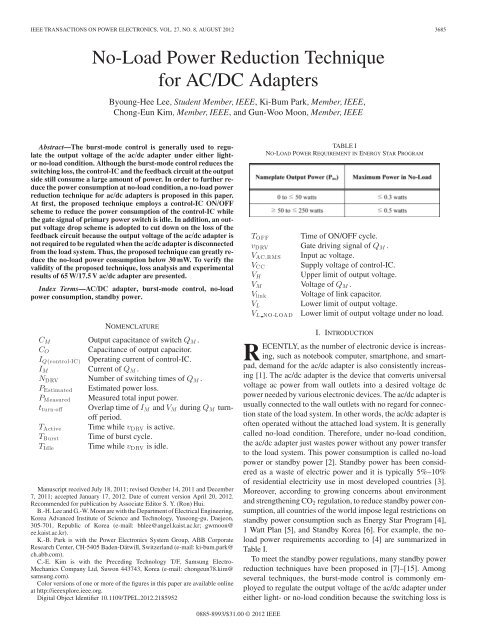 No-Load Power Reduction Technique for AC/DC ... - IEEE Xplore