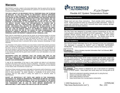 Flex-Tempâ ¢ - Neutronics â Refrigerant Identifiers and Sealant ...