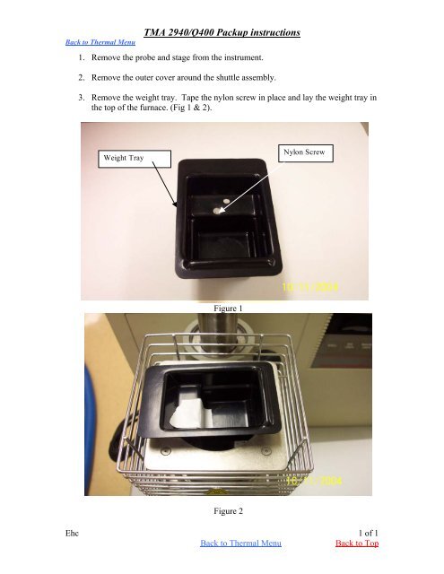 TMA 2940/Q400 Packup instructions - TA Instruments