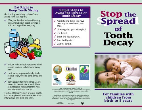 Stop the Spread of Tooth Decay â English Pamphlet (PDF)