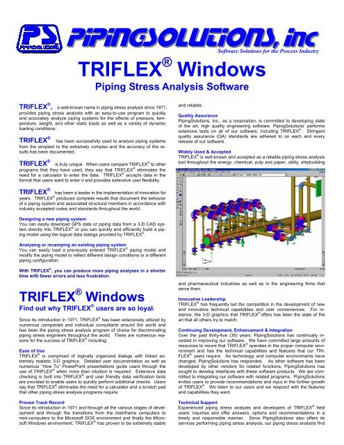 TRIFLEX ® Windows - PipingSolutions, Inc
