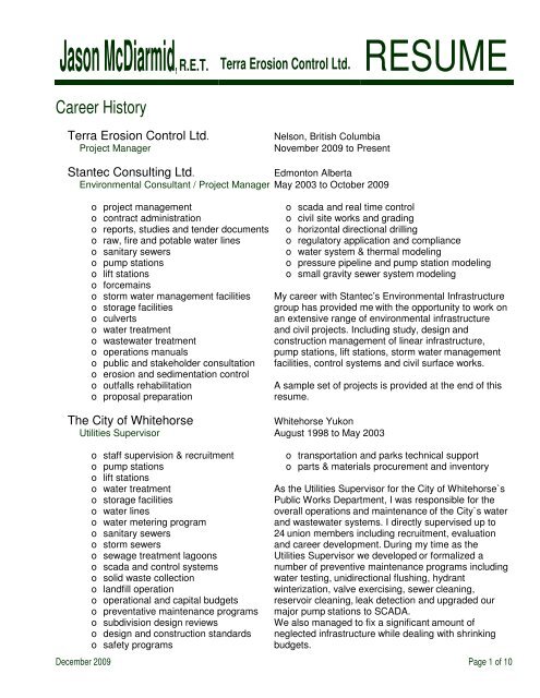 RESUME - Terra Erosion Control Ltd