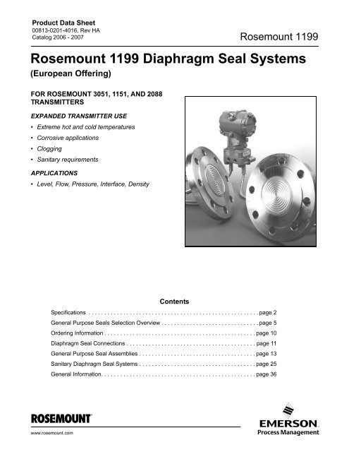 Rosemount 1199 Diaphragm Seal Systems - Emerson Process ...
