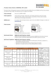 Product Data Sheet: DUROPAL HPL
