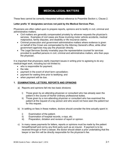 Fee Guide Template - British Columbia Medical Association