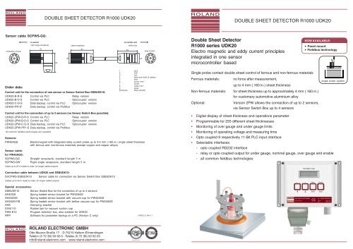 DOUBLE SHEET DETECTOR R1000 UDK20 Double Sheet ...