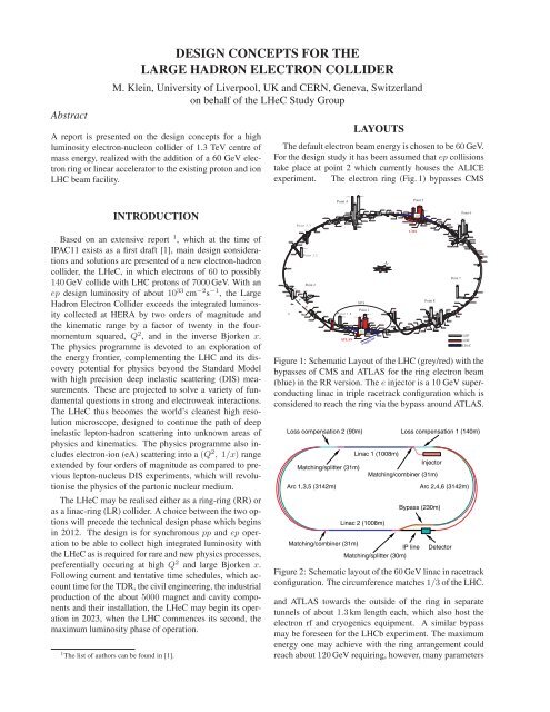 design concepts for the large hadron electron collider