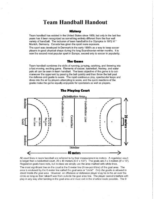 Team Handball Handout