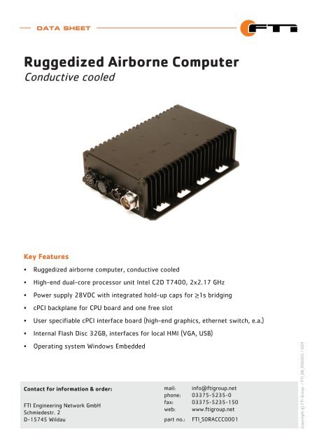 Ruggedized Airborne Computer - FTI Group