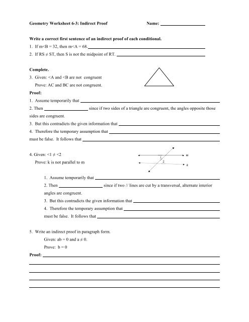 Geometry Worksheets High School