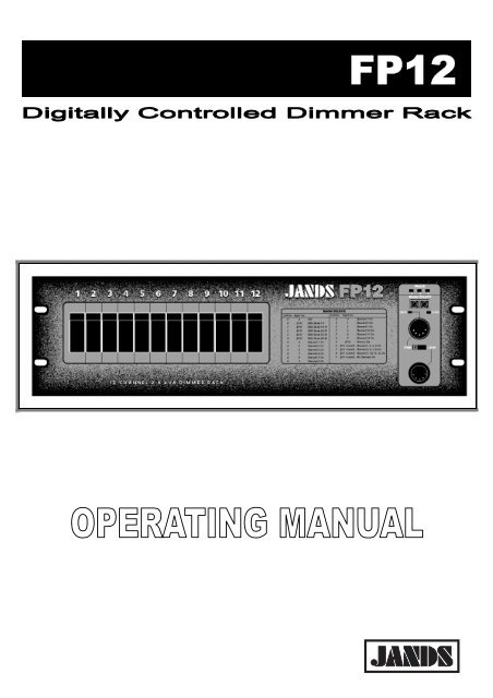FP Dimmer Rack Mount Operating Manual - Jands