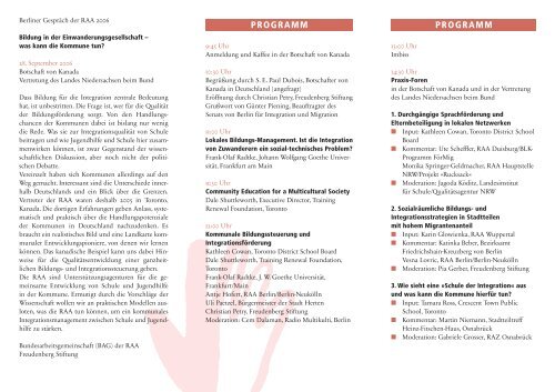 Flyer Berliner Gespräche - RAA-Berlin