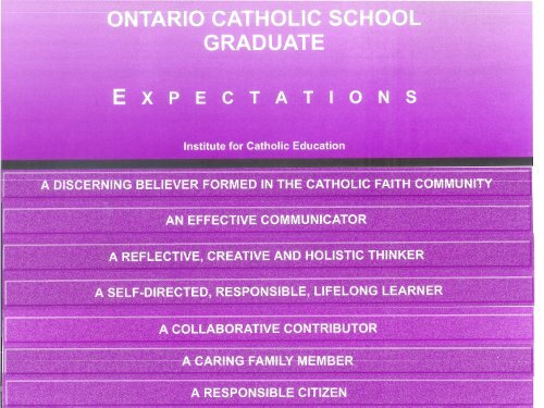 Catholic Graduate Expectations - the York Catholic District School ...