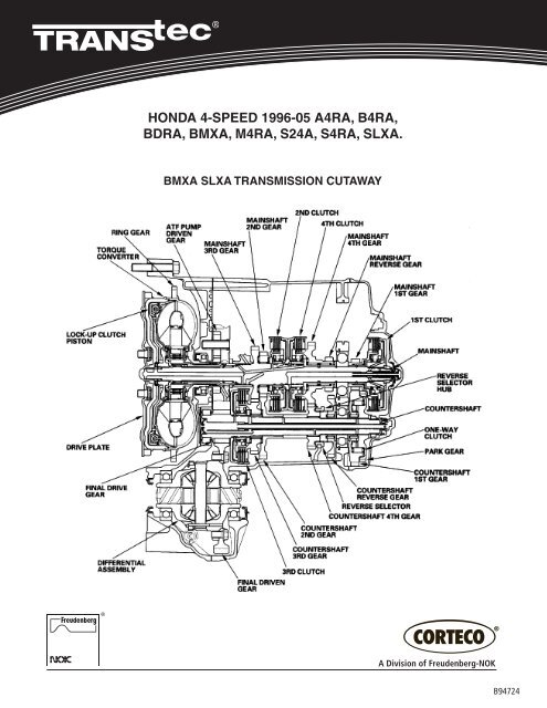 honda 4-speed 1996-05 a4ra, b4ra, bdra, bmxa, m4ra ... - Transtec