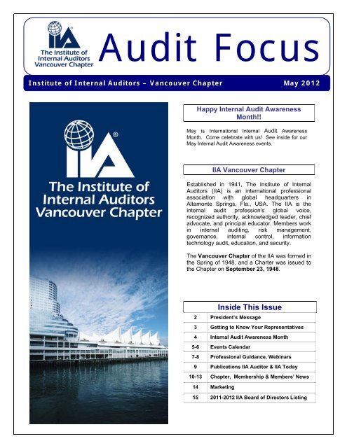 May 2012 - Chapters Site - The Institute of Internal Auditors