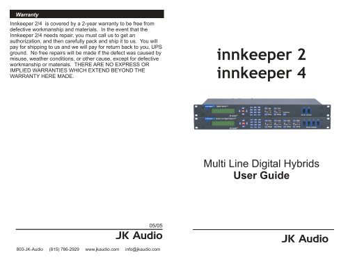 Innkeeper 2 Manual - JK Audio