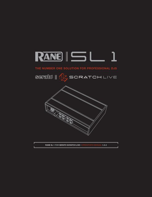 SL 1 Manual for Serato Scratch Live 1.9.2