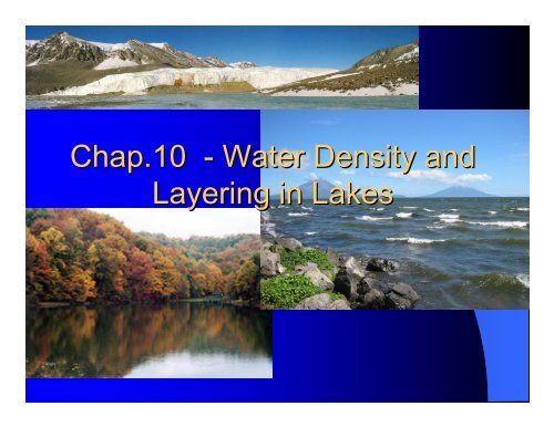 Chap.10 - Water Density and Layering in Lakes
