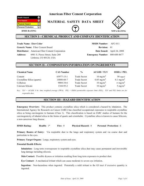 MSDS-EAP (Eter-Color).pdf - Fiber Cement Products