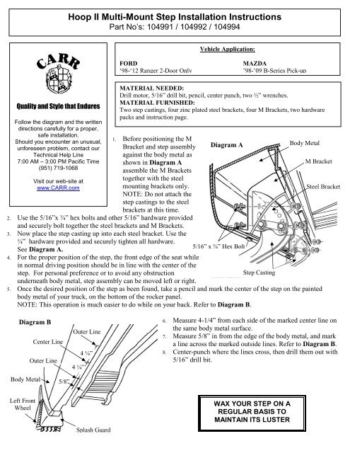 Hoop II Multi-Mount Step Installation Instructions - Carr
